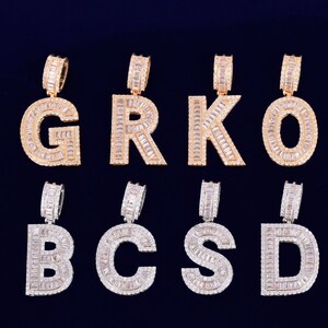 Custom Real Gold Plated Baguette Name Chain Necklace Custom - Etsy