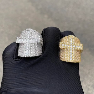 Iced Out Gold Plated Cross Ring for Men, Hip Hop Jewelry, Gift for Him ...