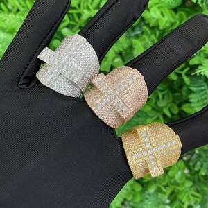 Iced Out Gold Plated Cross Ring for Men, Hip Hop Jewelry, Gift for Him ...