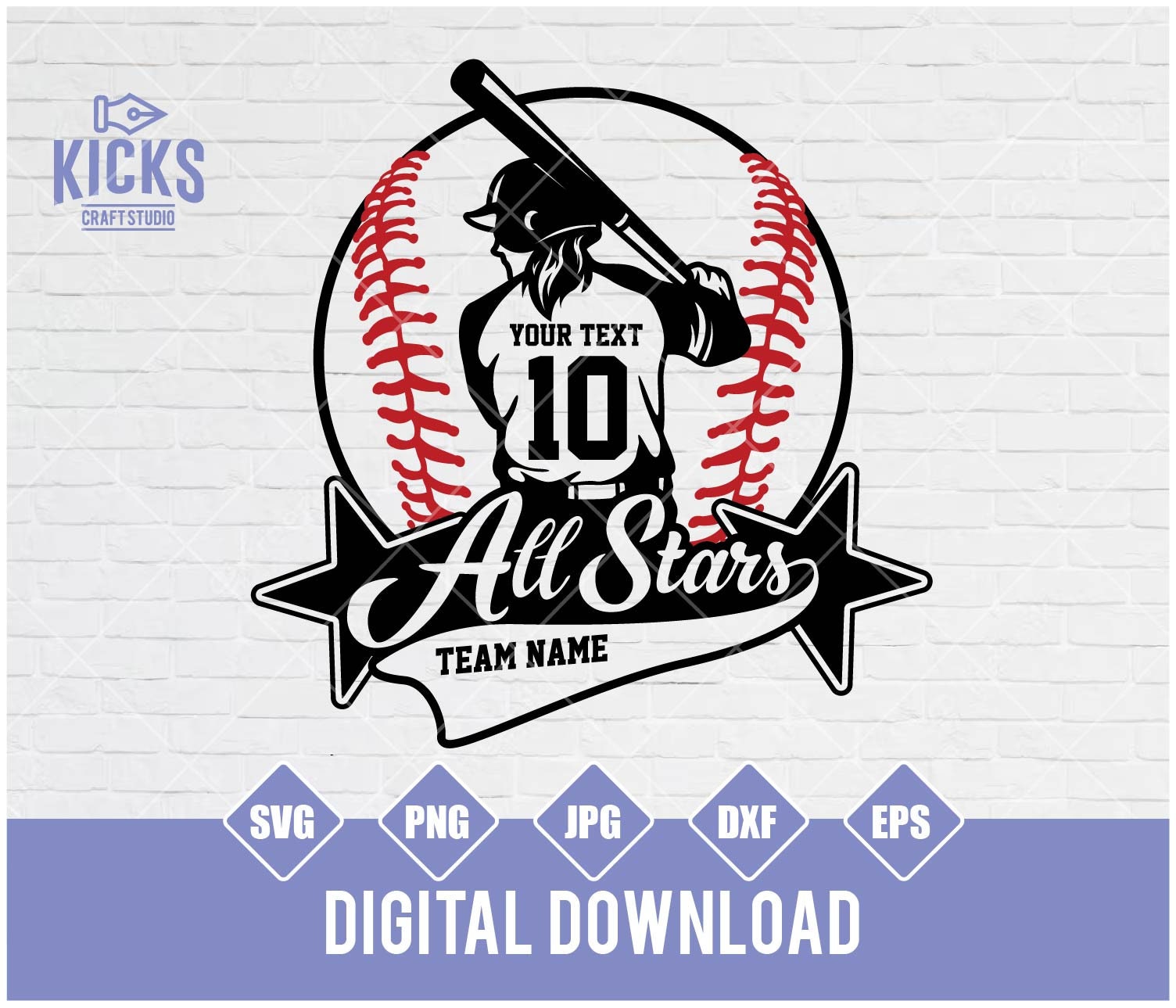 All Stars Svg, Softball Svg, Baseball Svg, Template, Emblem, Softball ...