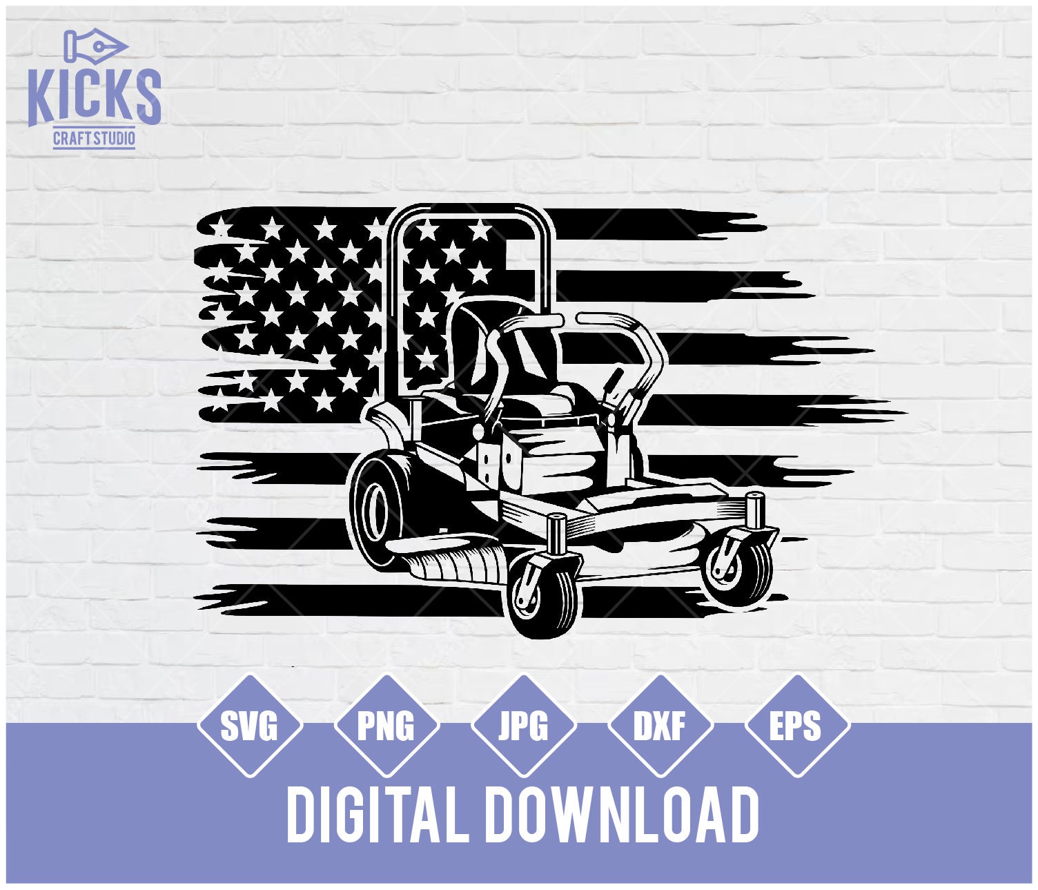 US Lawn Mower Svg, Distressed Lawn Mower With Flag Svg, Zero Turn Lawn ...