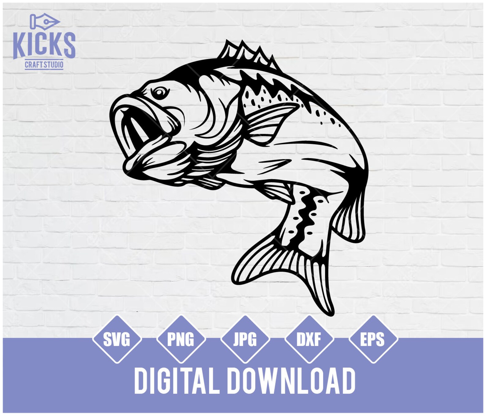 Bass Fishing Svg, Fishing Svg, Bass Fish Svg, Bass Clipart, Bass Vector ...
