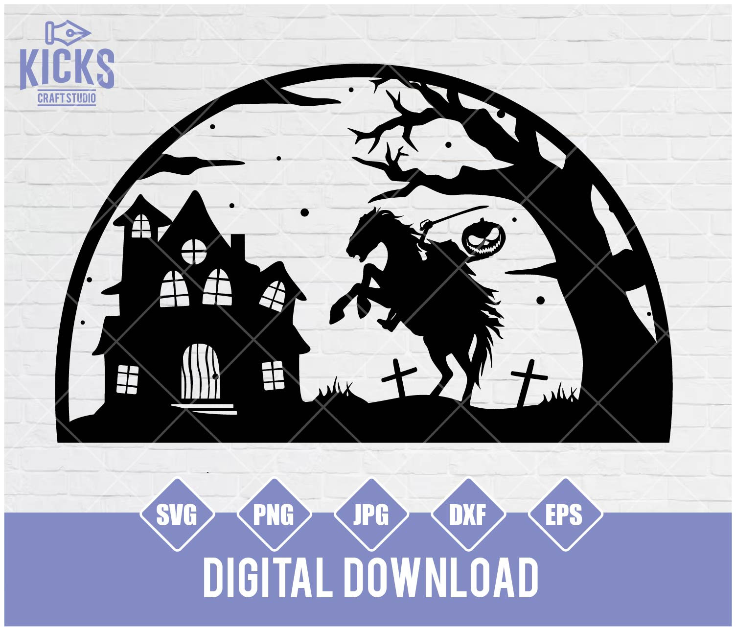 Headless Horseman SVG Halloween Graveyard Scene SVG Vampire - Etsy