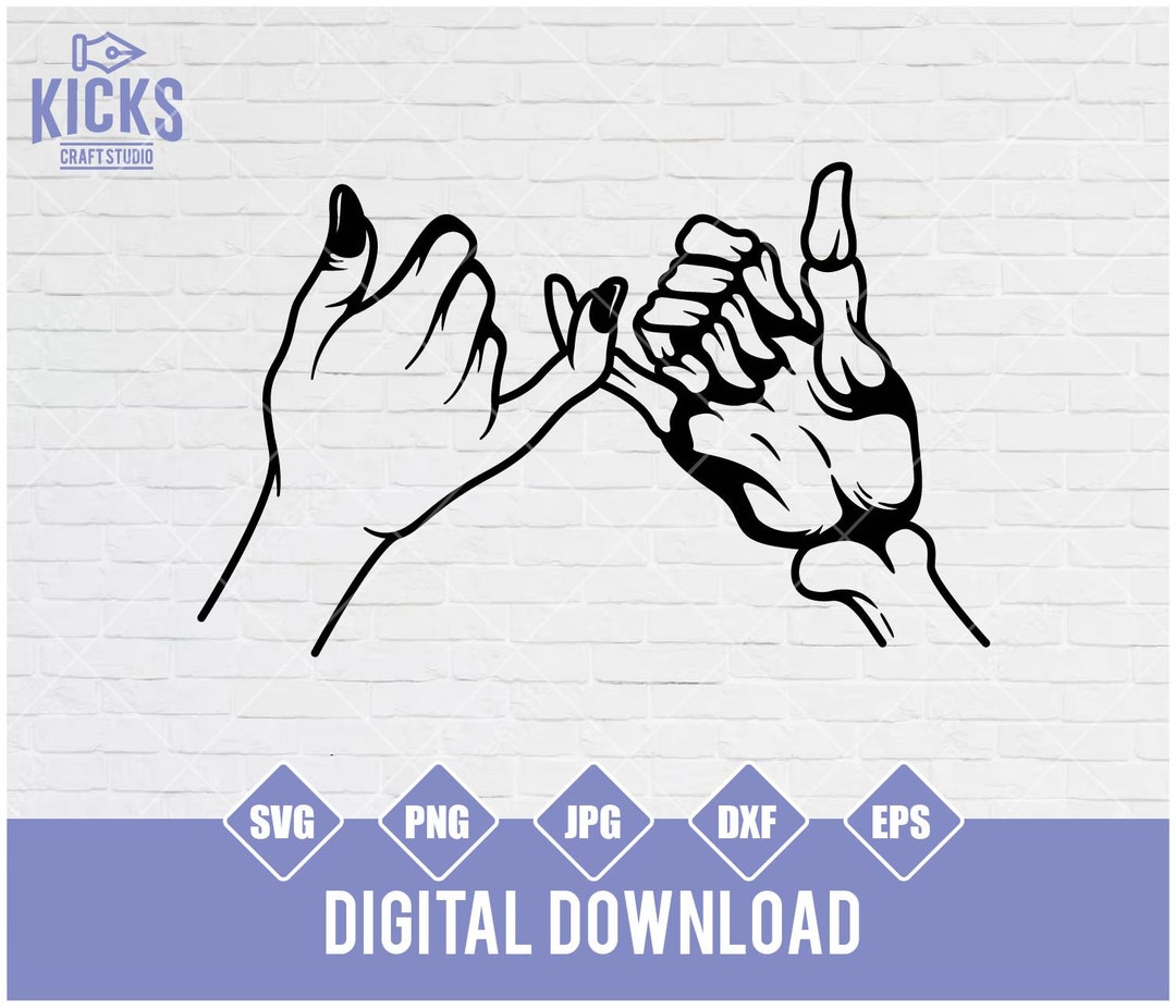Skeleton Pinky Promise SVG: Women's Design Cutfile (digital Download ...