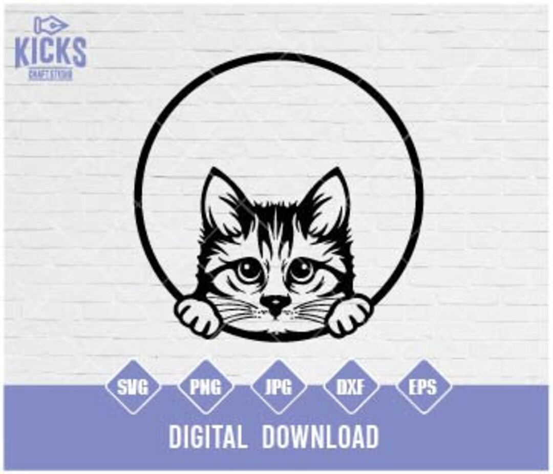 Cute Cat SVG, Curious Kitten Clipart, Cat Svg, Peeking Face Svg, Cute ...
