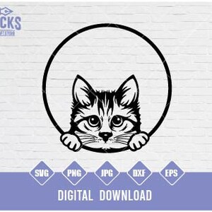 Cute Cat SVG, Curious Kitten Clipart, Cat Svg, Peeking Face Svg, Cute ...
