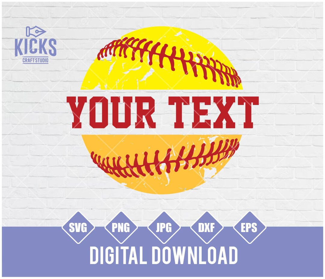 Softball and Baseball Svg, Split Baseball Svg, Split Softball Svg ...