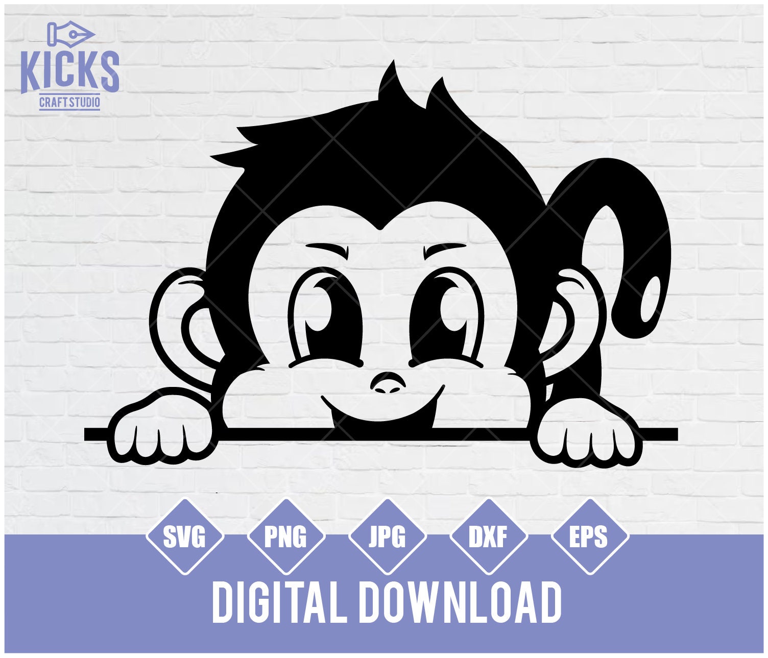 Cute Monkey Peeking Svg, Monkey Svg, Monkey Peeking Svg, Animal Svg ...