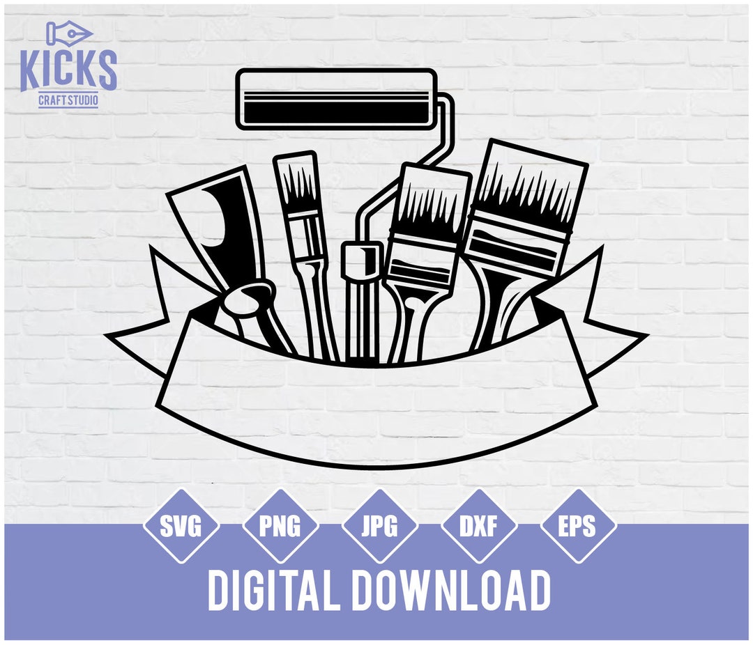 Painting Tools SVG Clipart: Home Painter Monogram Cut File (digital ...