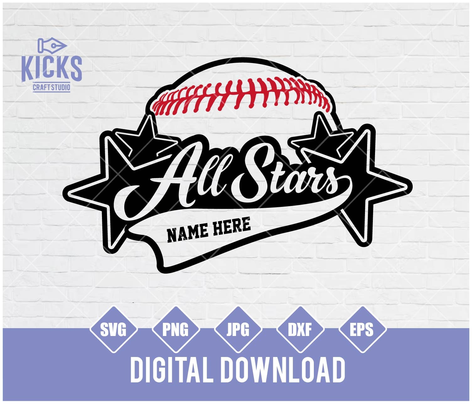 All Stars Svg, Softball Svg, Baseball Svg, Template, Emblem, Softball ...