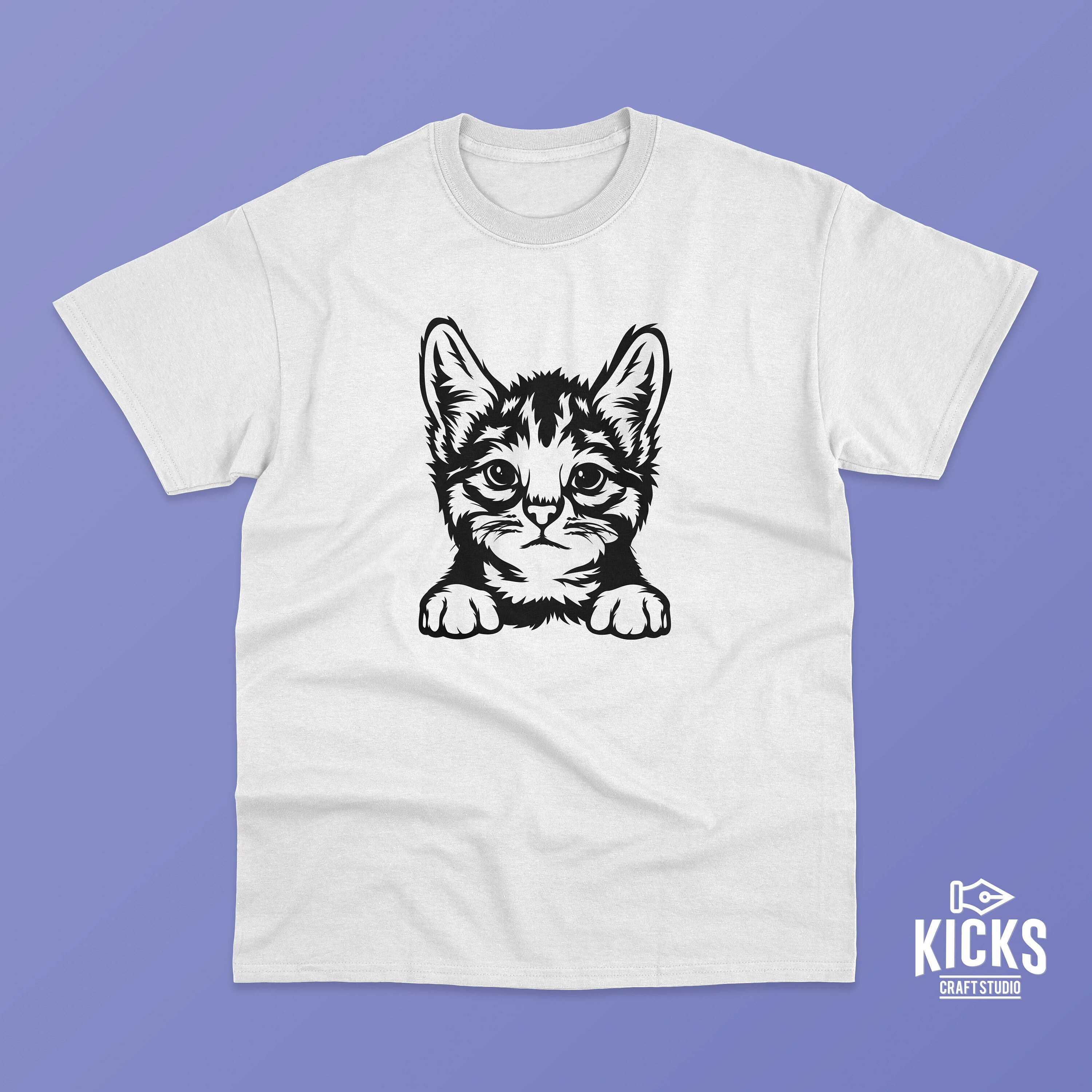 Cute Cat SVG, Curious Kitten Clipart, Cat Svg, Peeking Face Svg, Cute ...
