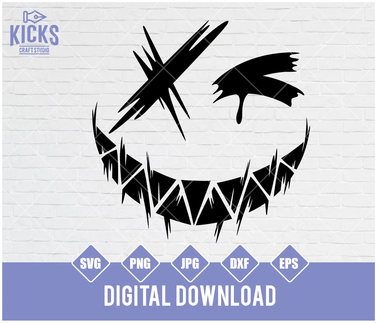 Scary Smile SVG: Evil Grin Slasher Silhouette (digital Download) - Etsy