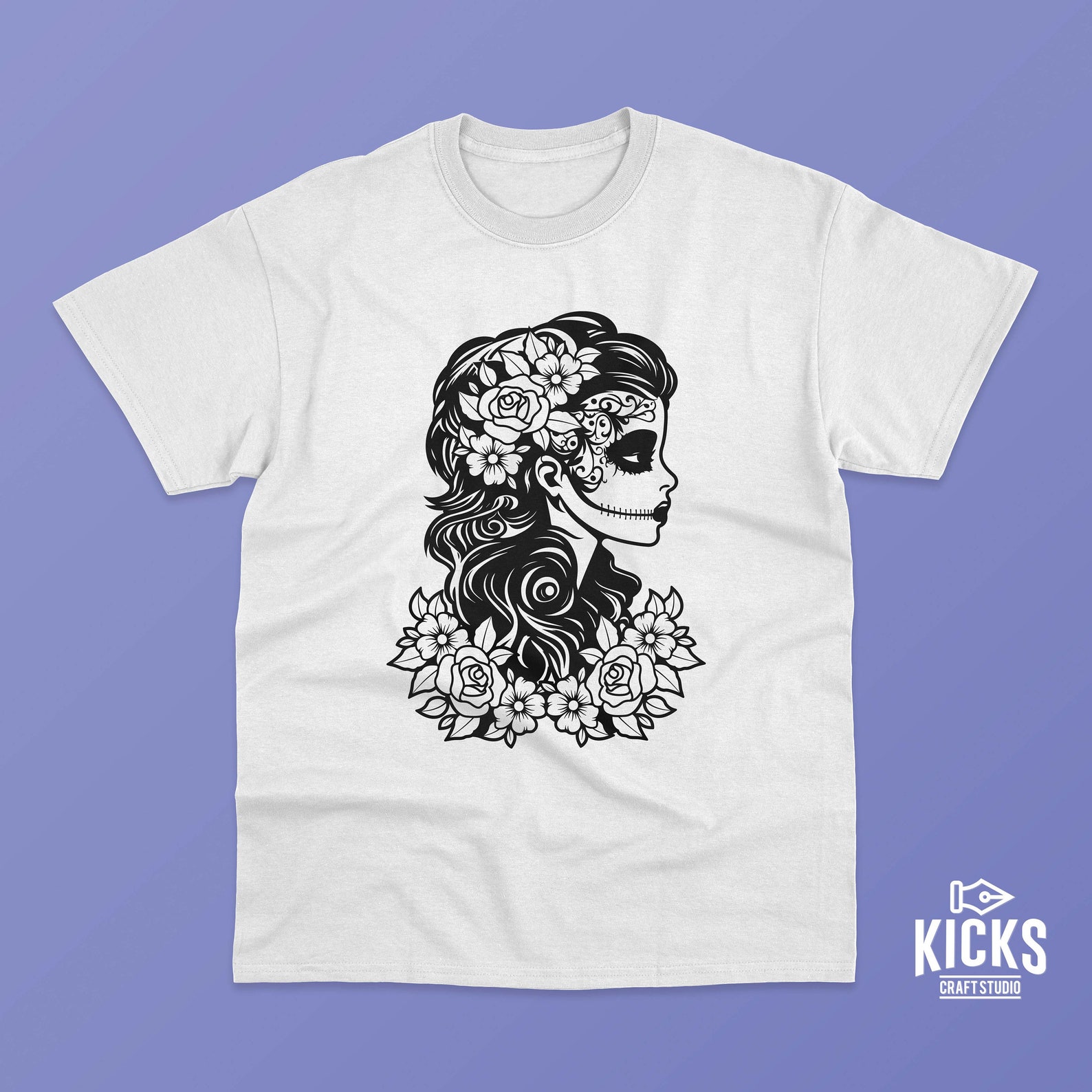 Floral Sugar Skull SVG: La Muerta Catrina Cut File (digital Download ...