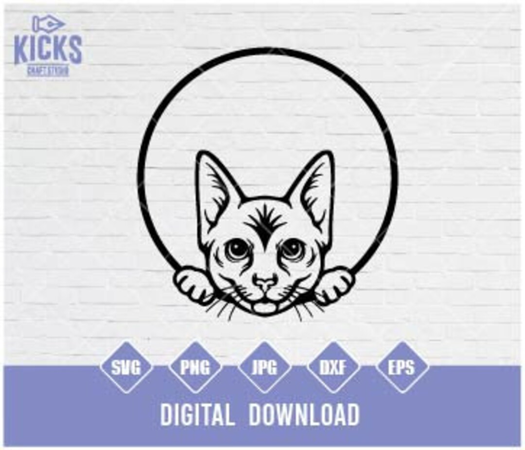 Kitten Peeking Face SVG, Clipart Cut Files (digital Download) - Etsy
