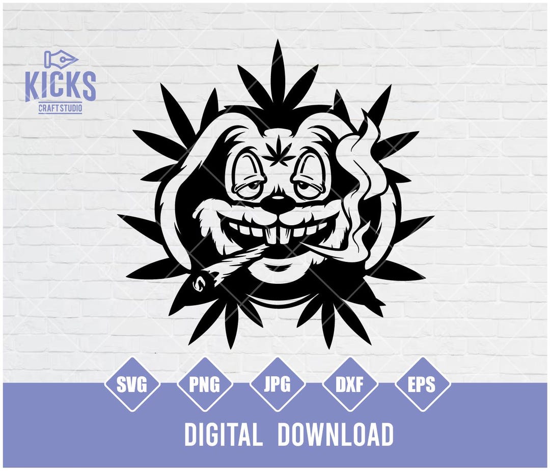 High Bunny Smoking Weed Svg Png, Cannabis Svg, High Bunny Svg, Bunny ...