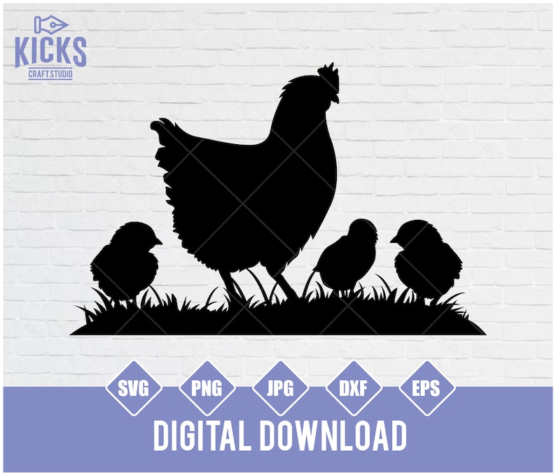 Mama Hen and Baby Chicks SVG: Farm Animal Cut Files (digital Download ...