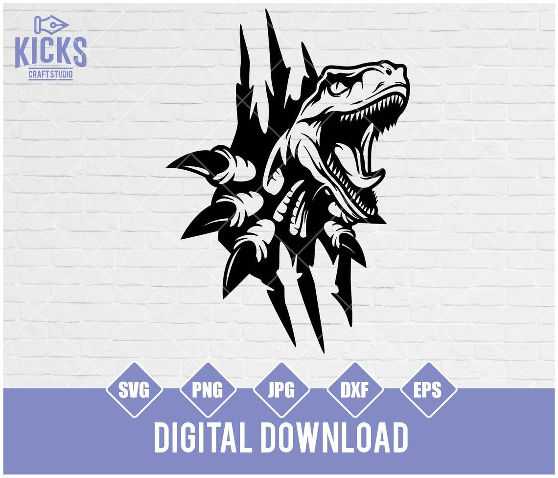 Raptor in the Wall Scratch Svg, Velociraptor Dinosaur Sharp Claws Clip ...
