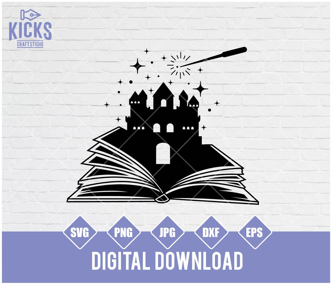 Wizard Book Svg, Magic Wand Svg, Magic Book Svg, Castle Skyline Svg ...