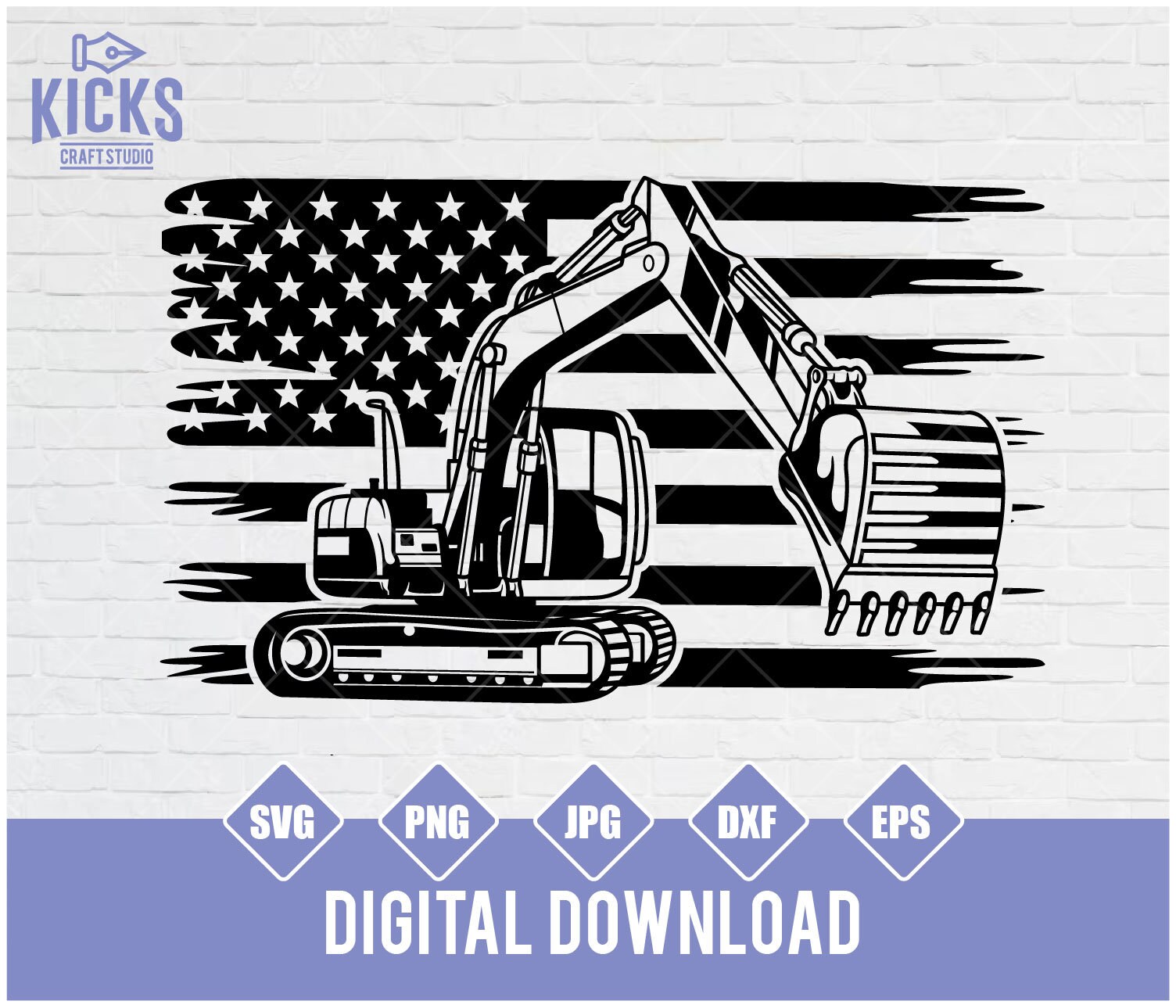 Us Excavator Svg, Heavy Equipment Svg, Excavator Clipart, Pipeliner Svg ...