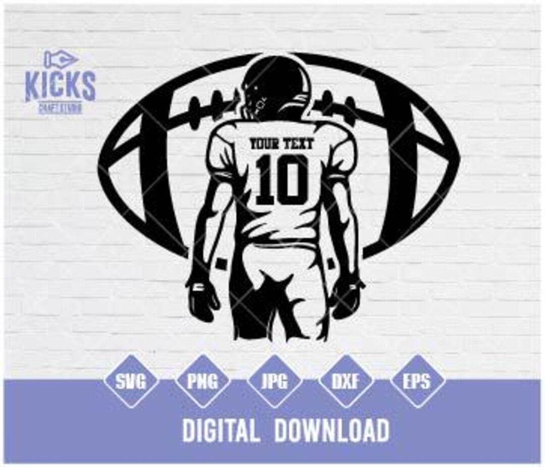 Custom Football Player SVG: Personalized Team Design (digital Download ...