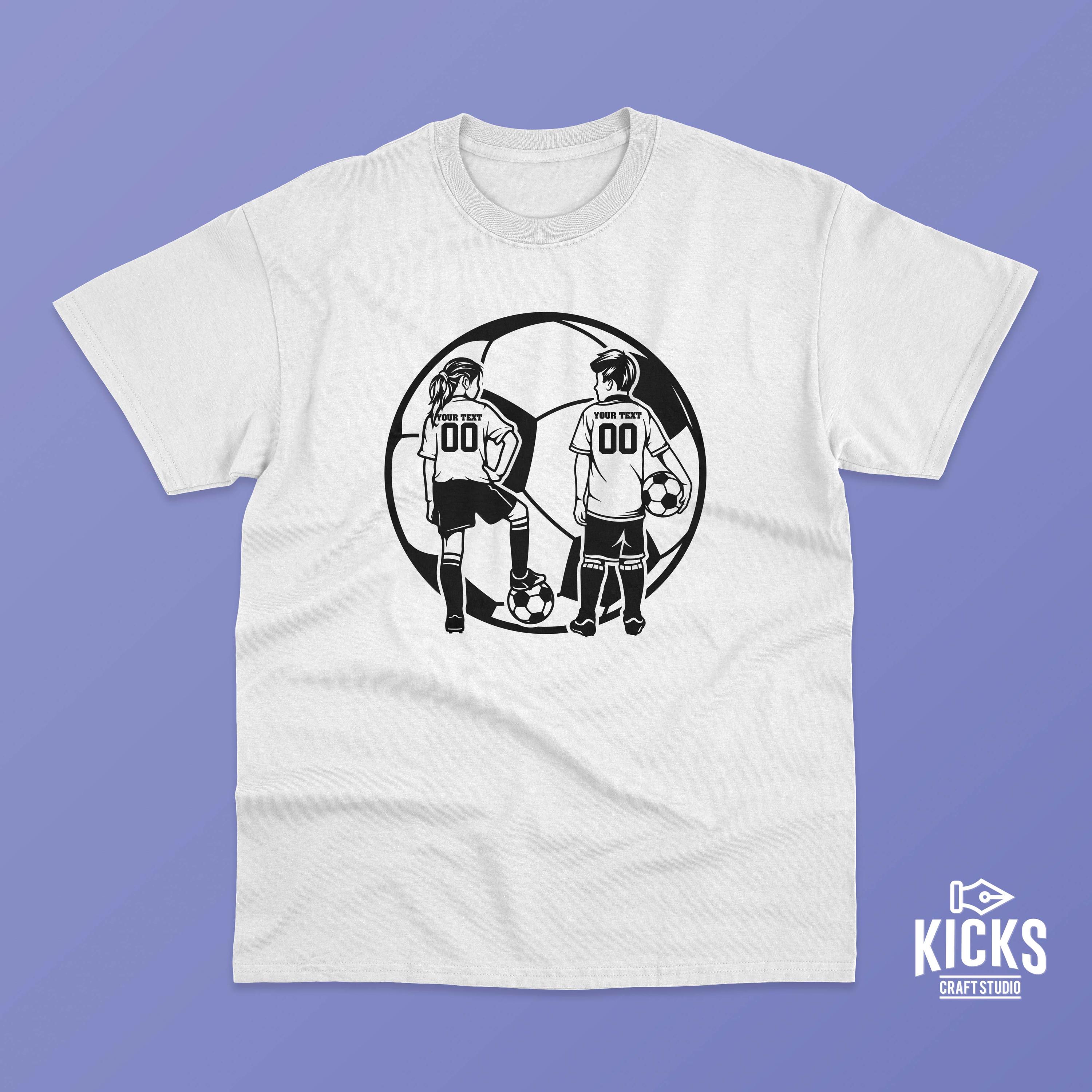 Personalized Soccer Kids SVG: Girl & Boy Player Design (digital ...