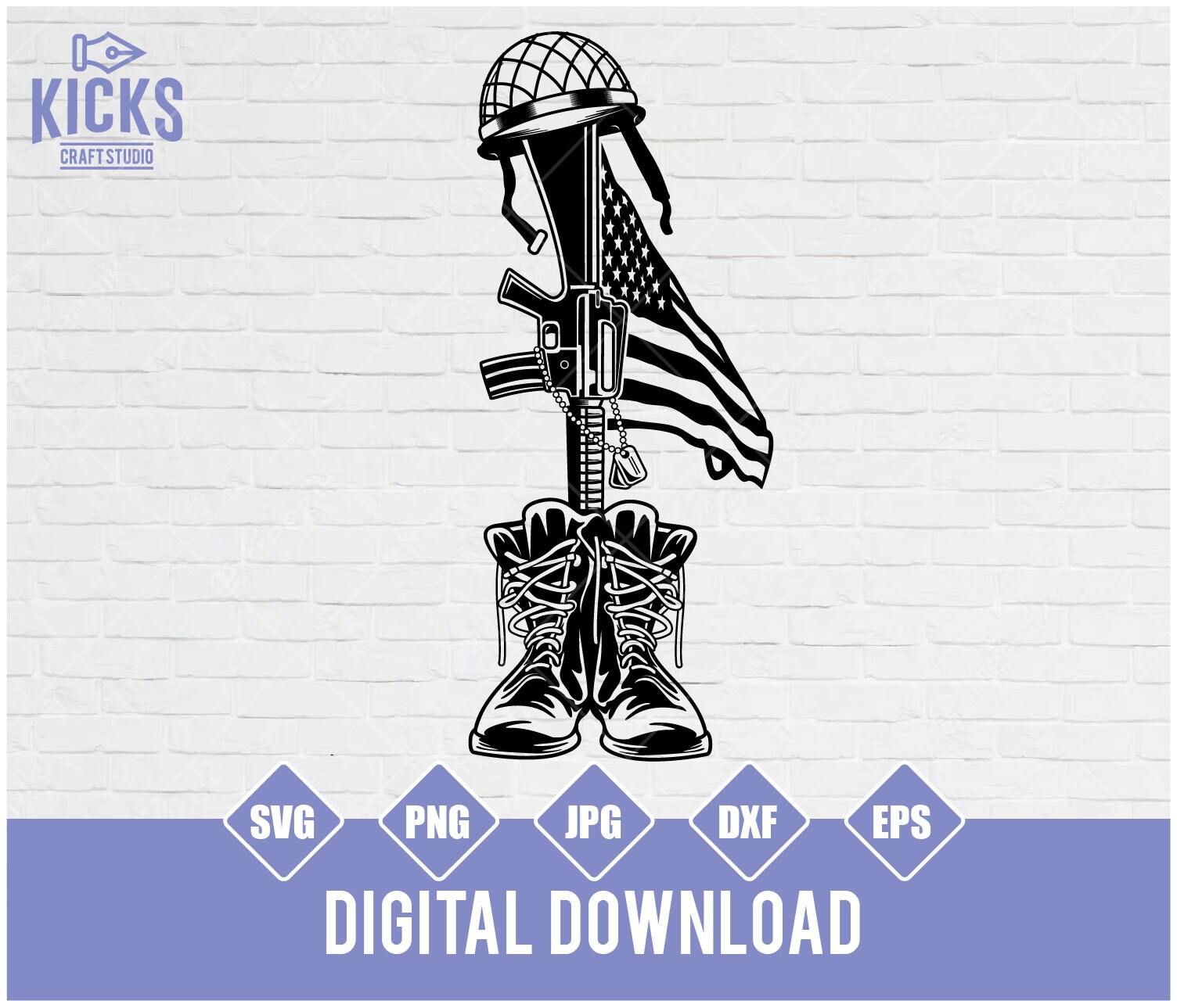 Fallen Soldier Tribute SVG: Boots, Rifle, Dog Tag (digital Download) - Etsy