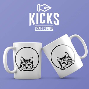 Cute Cat SVG, Curious Kitten Clipart, Cat Svg, Peeking Face Svg, Cute ...