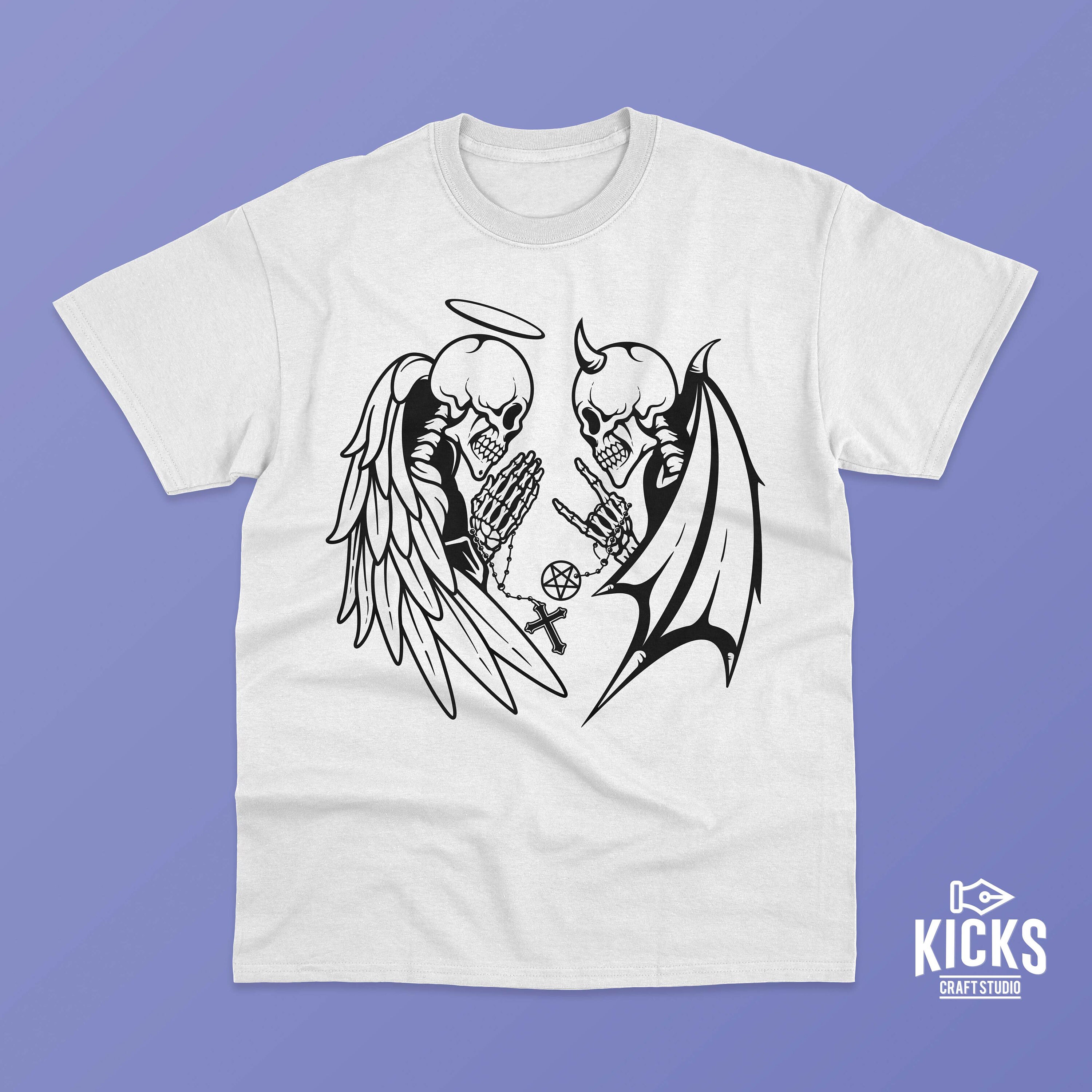 Angel Devil Skull SVG: Good and Bad Clipart (digital Download) - Etsy