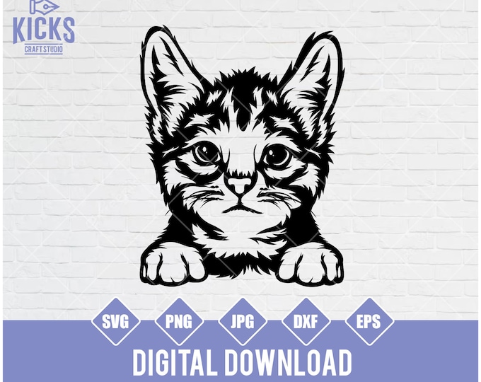 Cute Cat SVG | Curious Kitten Clipart | Cat Svg | Cat With Butterfly ...