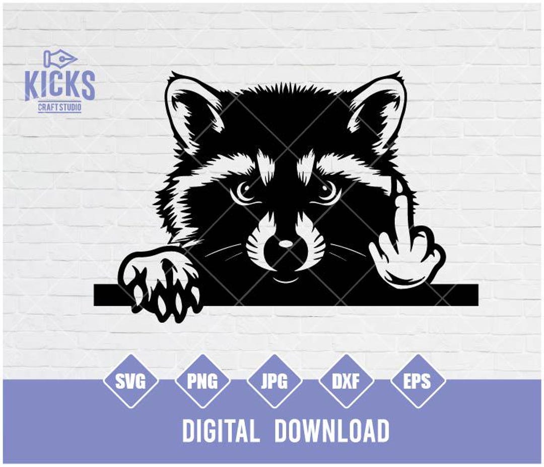 Raccoon Svg, Peeking Raccoon Svg, Raccoon Middle Finger Svg, Peeking ...