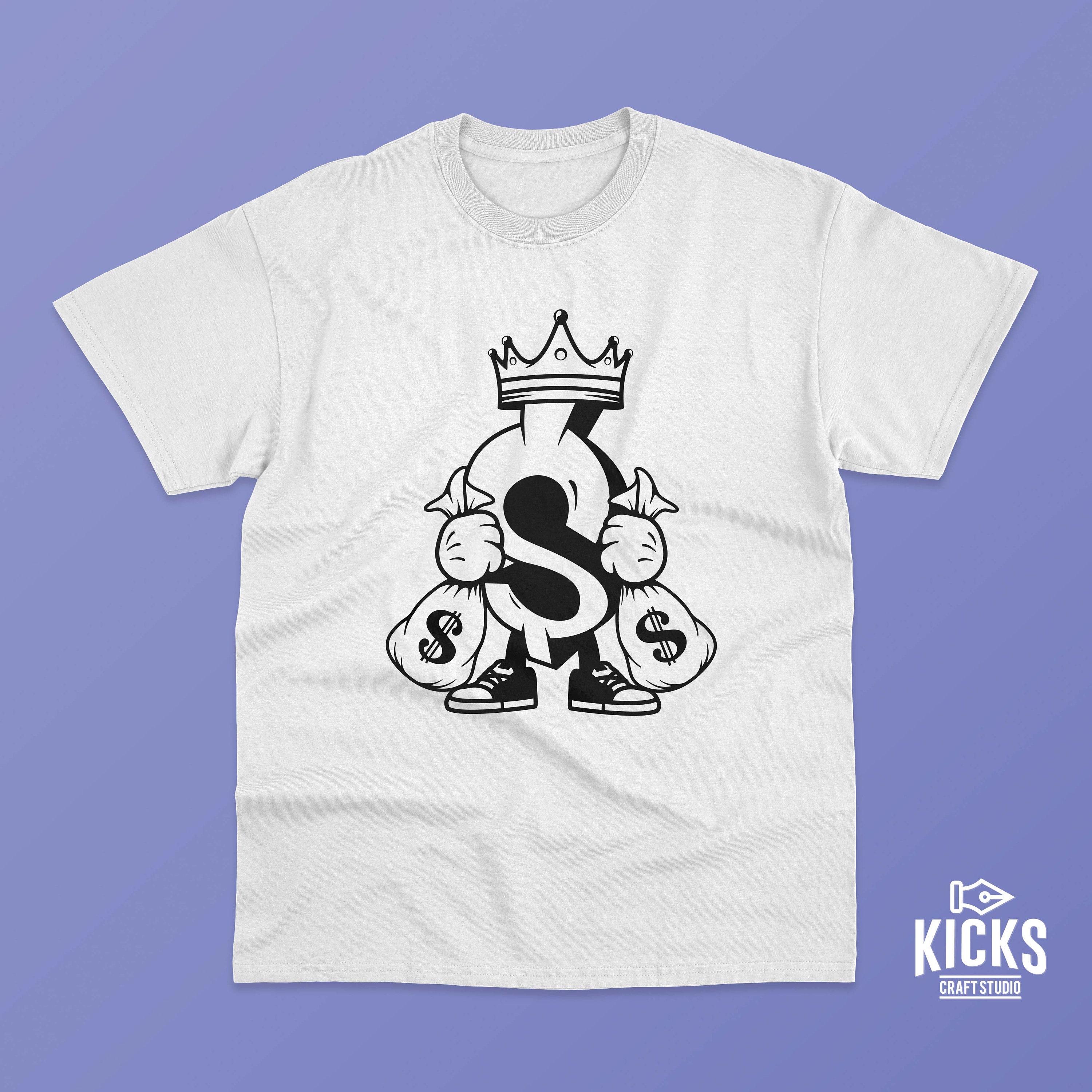 Money King SVG: Dollar Sign Clipart, Hipster Stencil (digital Download ...