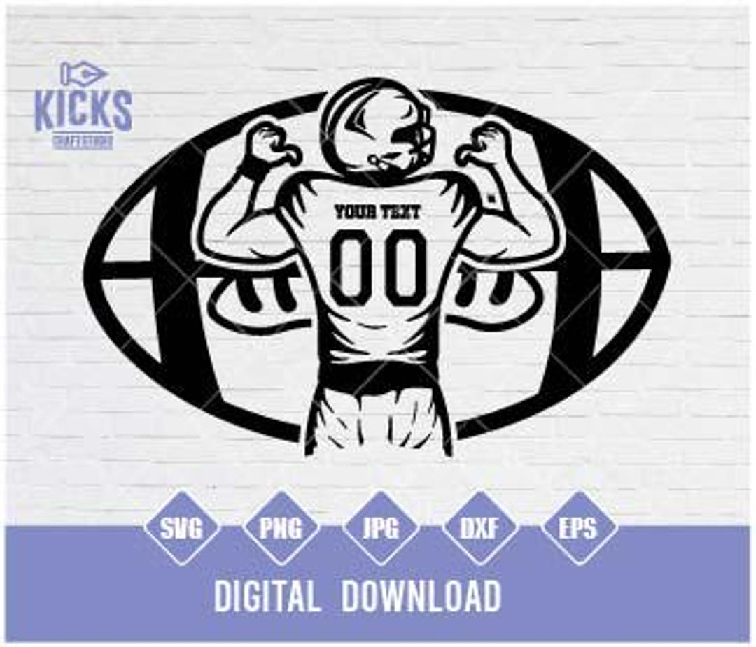 Two Football Players Svg, Personalized Name, Football Name Svg ...