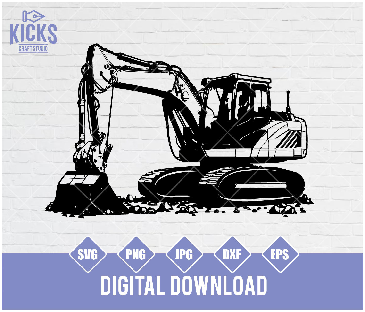 Excavator Svg, Excavator Clipart, Excavator Cutfile, Excavator Png ...