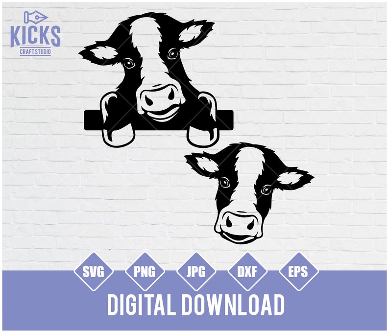 Cows Svg Cricut, Heifer Png, Funny Farm Animal Clipart Download, Face ...
