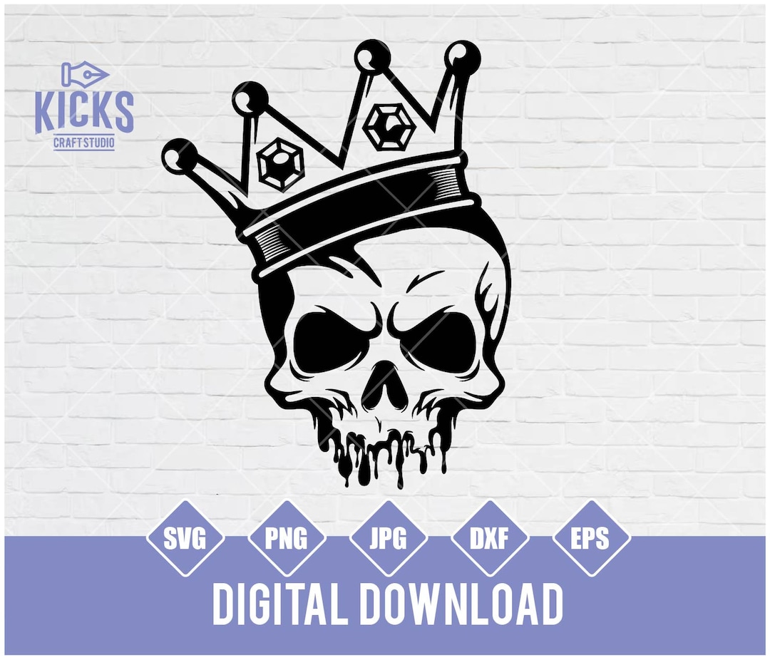 Dripping King Skull SVG: Gothic Crown Clipart (digital Download) - Etsy