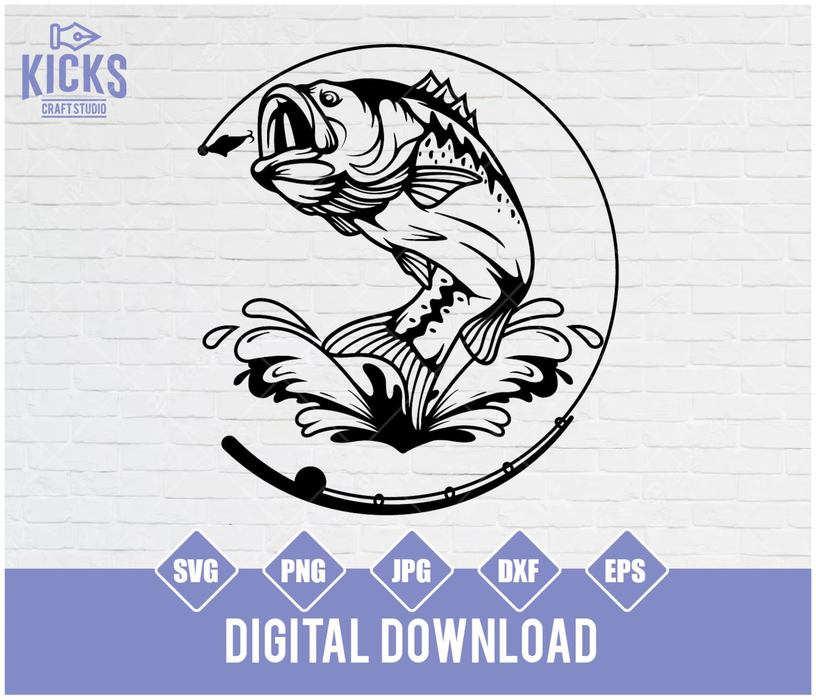 Bass Fishing Svg, Fishing Svg, Bass Fish Svg, Bass Clipart, Bass Vector ...