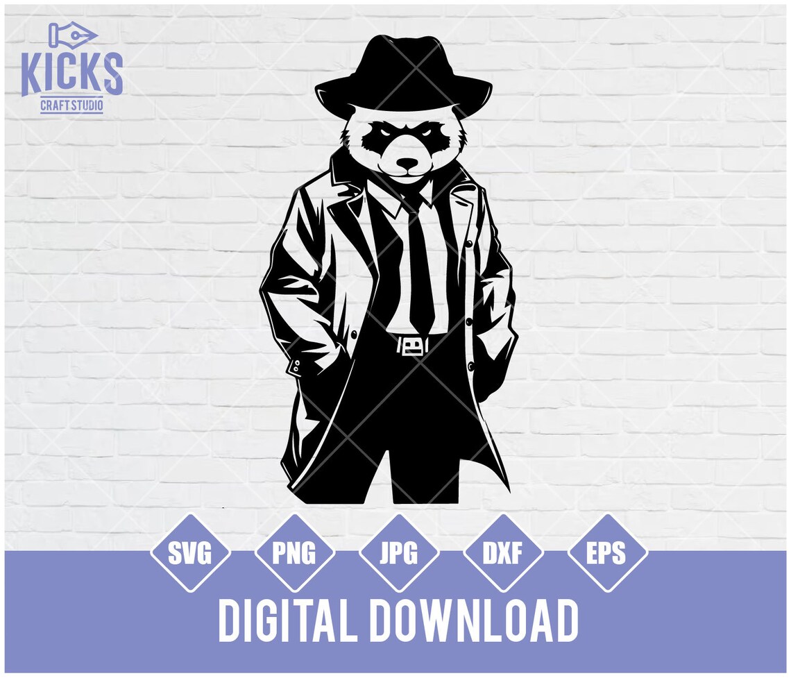 Mafia Gangster Panda Svg, Hooligan Svg, Panda Svg, Mafia Svg, Gangster ...