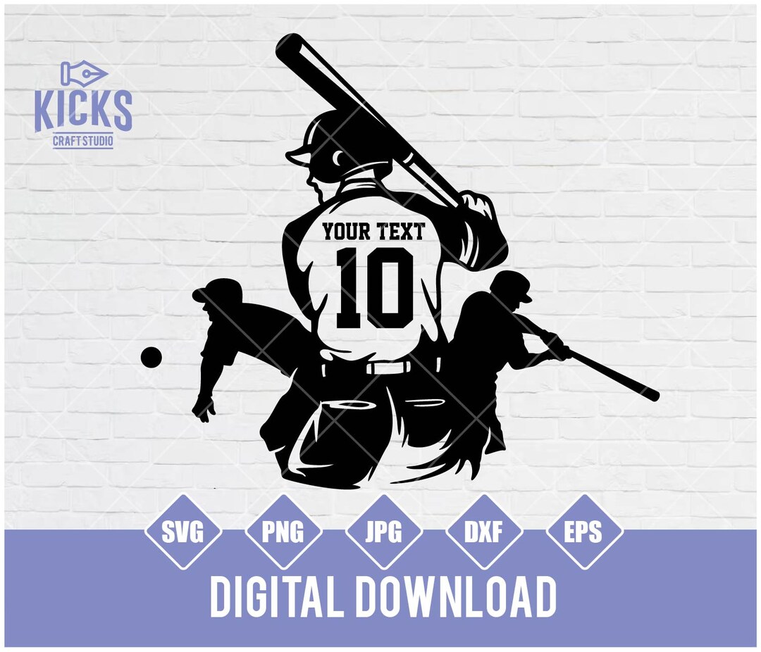Personalized Baseball Player SVG: Team Cut File (digital Download) - Etsy