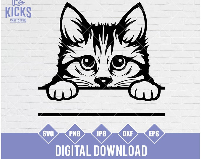 Cute Cat SVG | Curious Kitten Clipart | Cat Svg | Cat With Butterfly ...