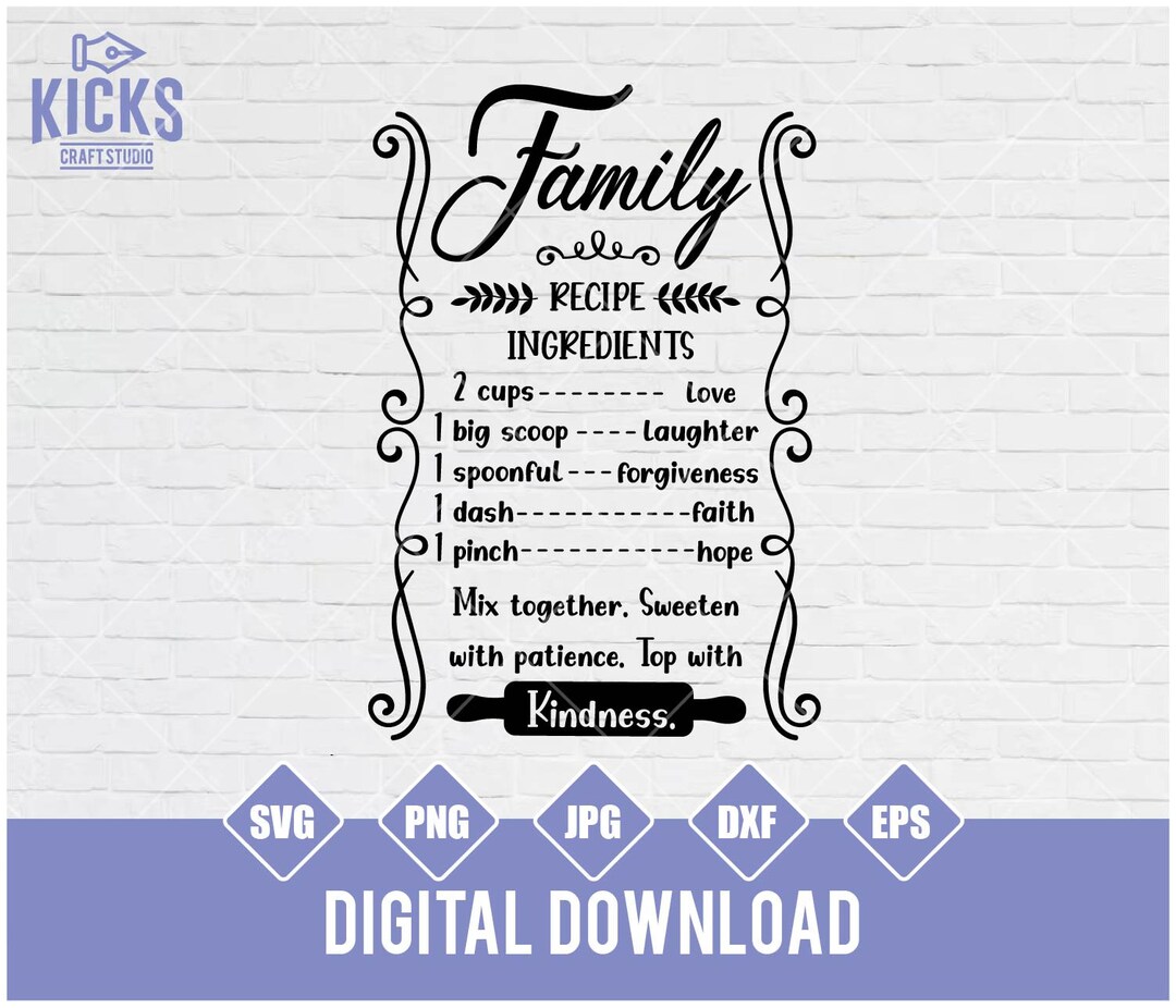 Family Recipe Svg, Family Recipe Svg Decal, Loving Home Quote Png ...