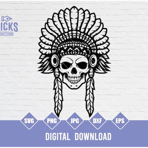 Indian Skull Svg, Native American Skull Svg, Teepee Svg, Native Indian ...