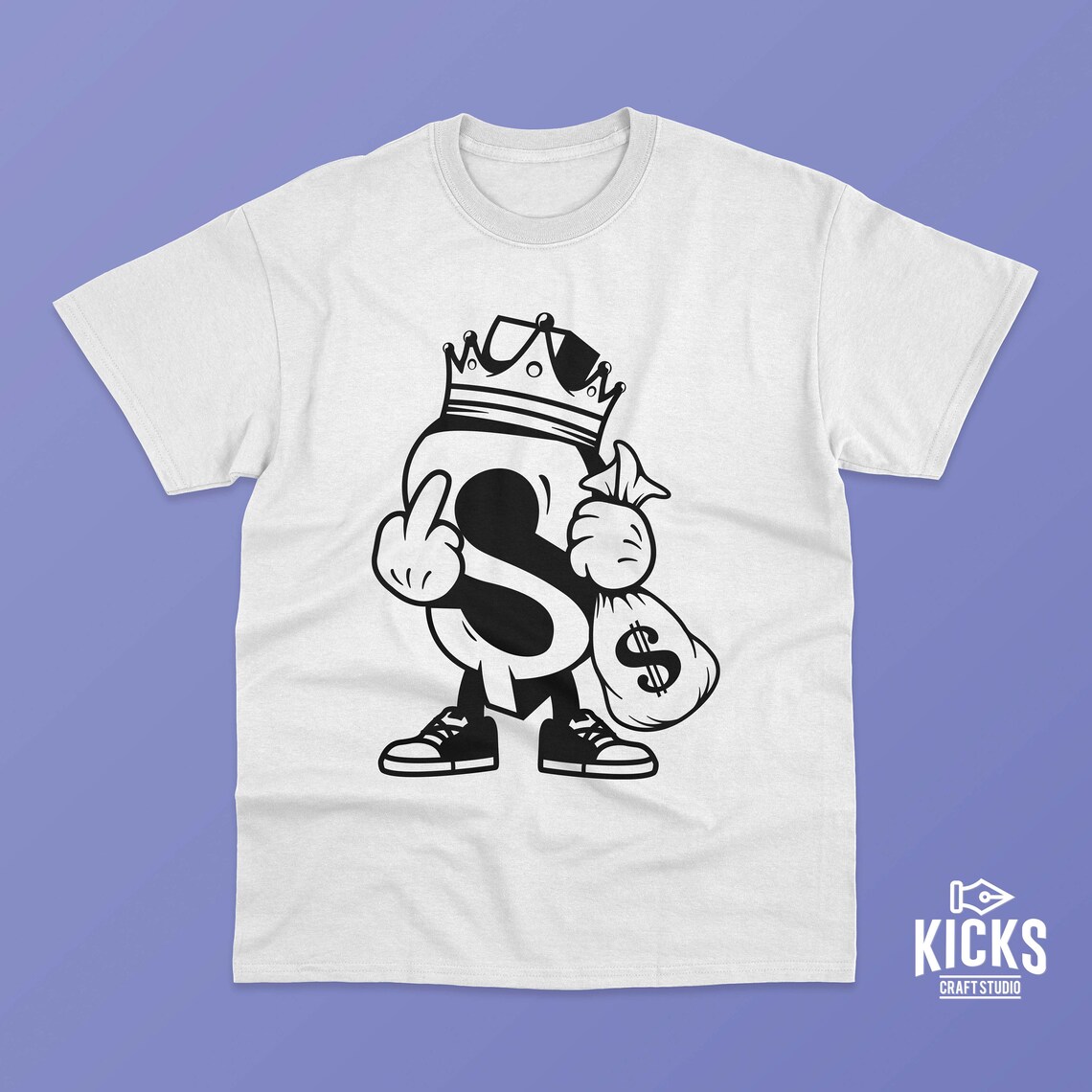 King Money Middle Finger Svg, US Dollar Sign Clipart, Money Bag Cut ...