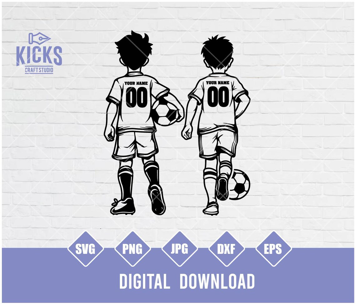 Personalized Soccer Team SVG: Kids Player Cut File (digital Download ...