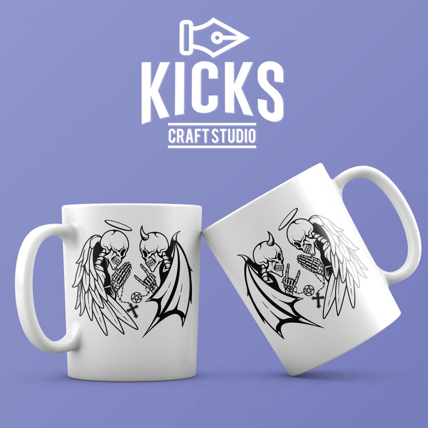 Angel Devil Skull SVG: Good and Bad Clipart (digital Download) - Etsy