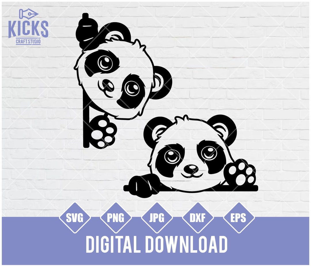 Cute Panda Peeking Svg,panda Svg, Panda Cut File, Panda Head Svg,panda ...