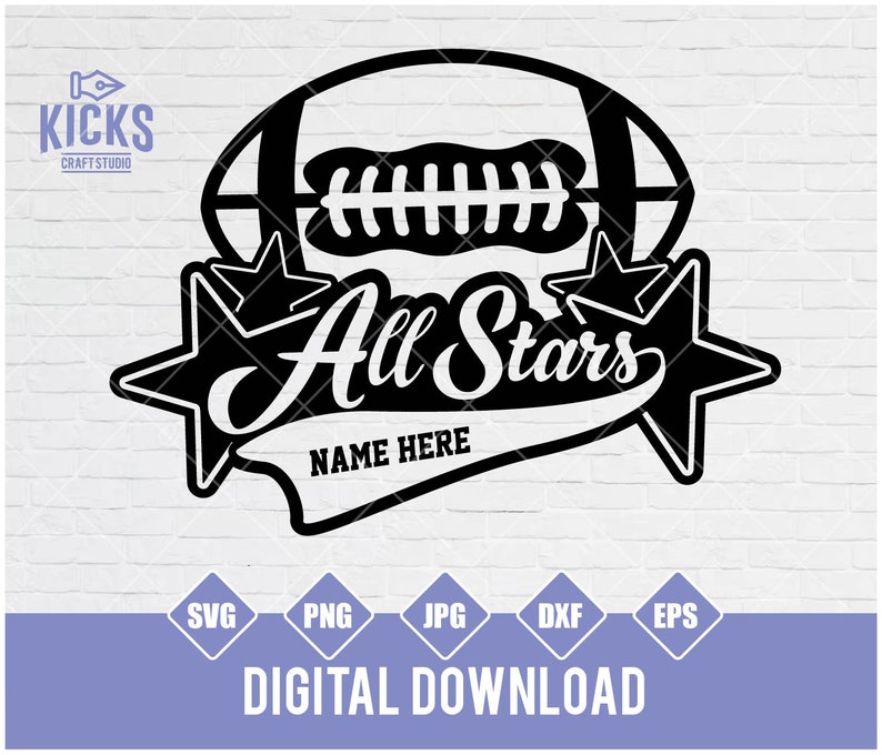 All Star Football SVG: Player Cut File (digital Download) - Etsy