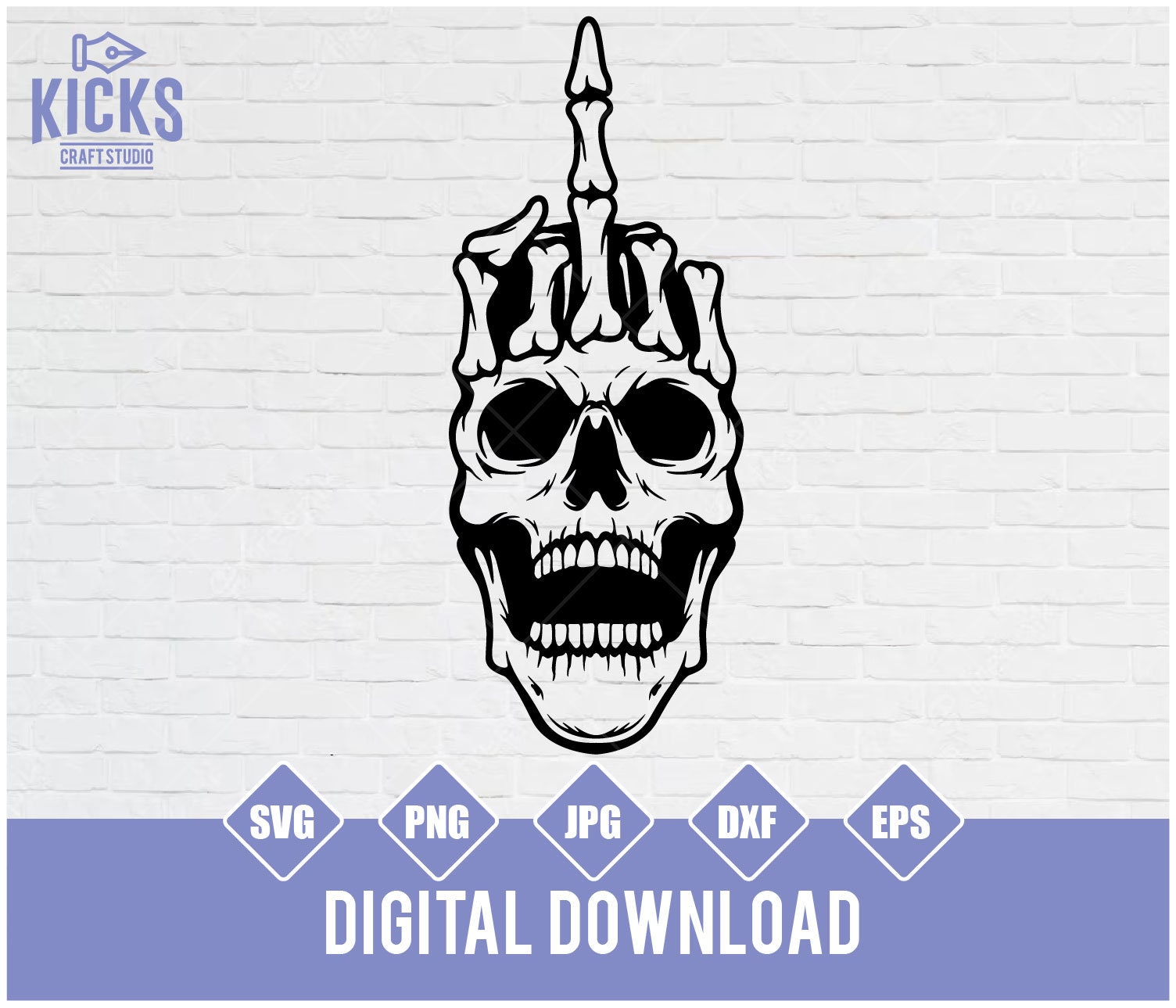Skull Middle Finger Svg, Skull Clipart, Skull Svg, Skeleton Svg, Skull ...