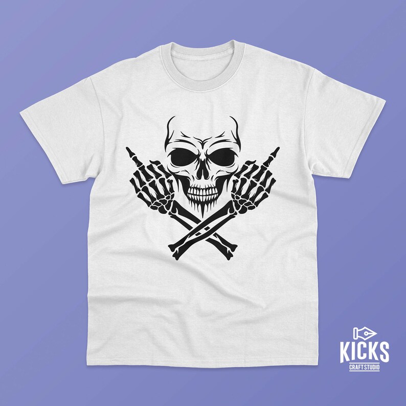 Skull Middle Finger Svg, Skull Clipart, Skull Svg, Skeleton Svg, Skull ...