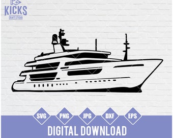 Yacht Svg, Speed Boat Clipart, Luxury Yachts Cut File, Sailor T-shirt ...