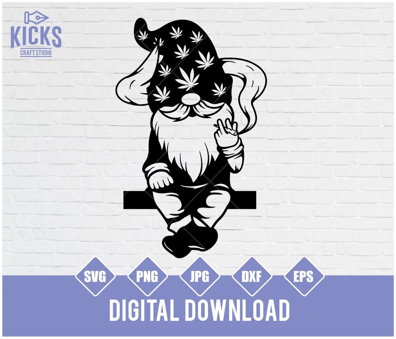 Gnomes Smoking Weed Svg, 420 Cut Files, Cannabis Blunt Stencil, Rasta ...